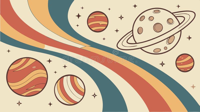 Space Planets Rings Cosmos Astronomy Universe Vector Design Generative ...