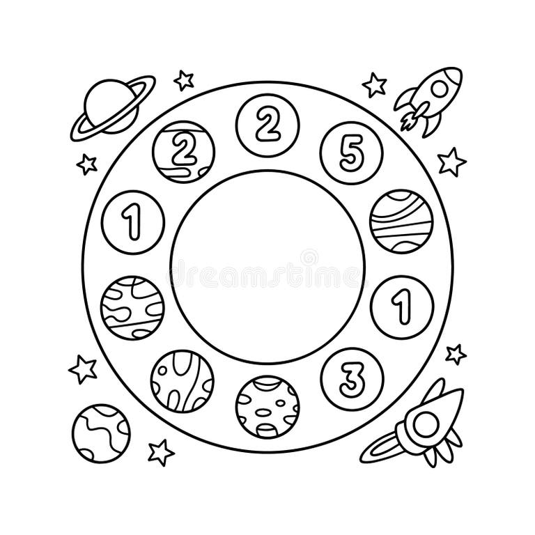 Space Planets Rockets Stars Numbers Vector Stock Vector - Illustration ...