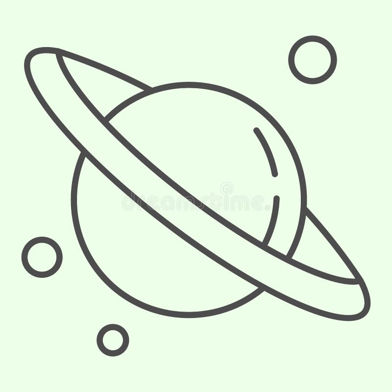 Saturn Thin Line Icon. Astronomy Vector Illustration Isolated on White ... Saturn Thin Line Icon. Astronomy Vector Illustration Isolated on White ...