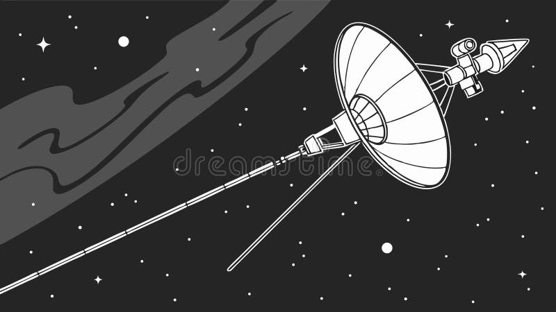 Space Probe in Deep Space, Satellite and Exploration Tech Vector Design ...