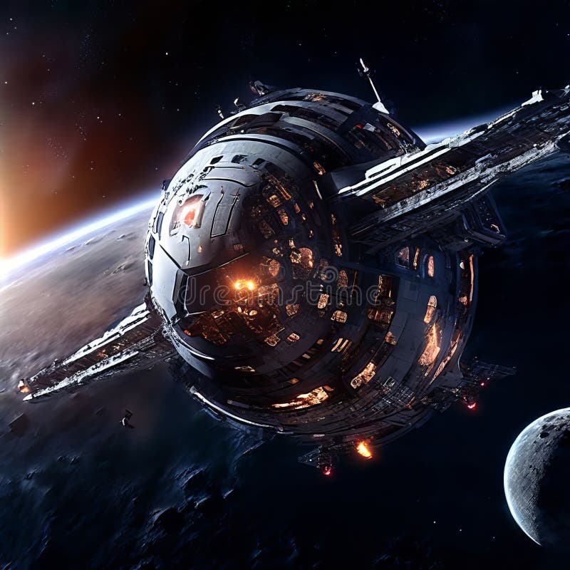 A Space Probe Entering a Distant Star System Its Sensors Collec Stock ...