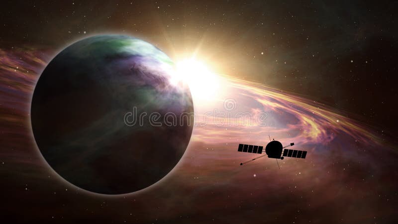 Exoplanet Sunrise and Cosmos Exploration Stock Illustration ...
