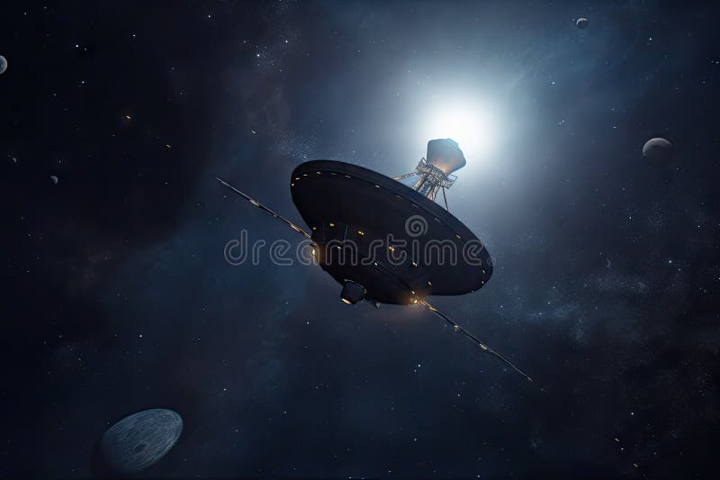 Space Probe Floating in the Void of Space, with Nothing but Stars and ...
