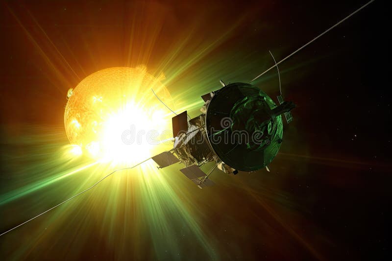 Space Probe in Midst of Solar Storm, with Visible Bursts of Energy and ...