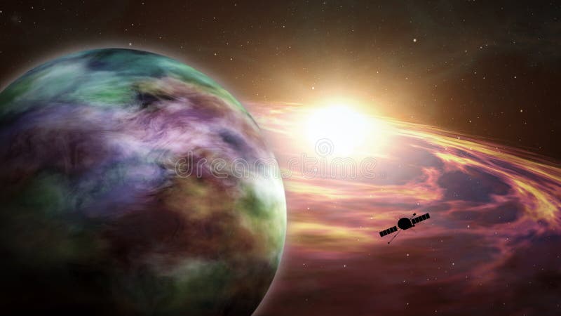 Space Probe at the Center of Galaxy Stock Illustration - Illustration ...