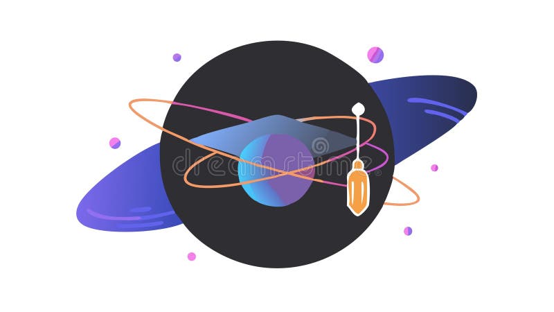 Space Probe Orbiting a Ringed Planet in Deep Space Vector Design Generative AI Stock Vector ...