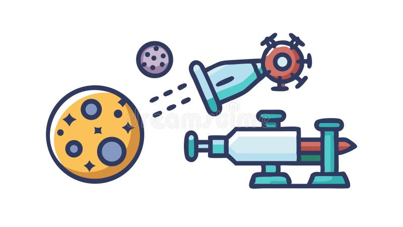 Space Probe with Robotic Arm Analyzing a Moon Vector Design Generative ...