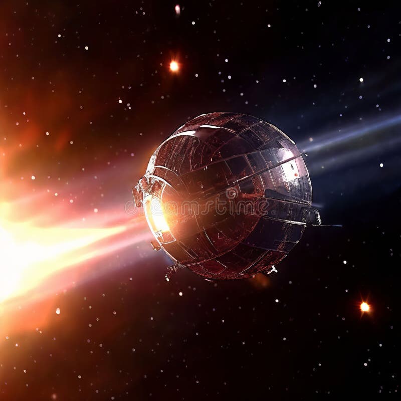 A Space Probe Sending Back Images of a Distant Star Its Bright Stock ...