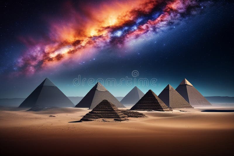 Space Pyramids stock illustration. Illustration of stars - 317794000