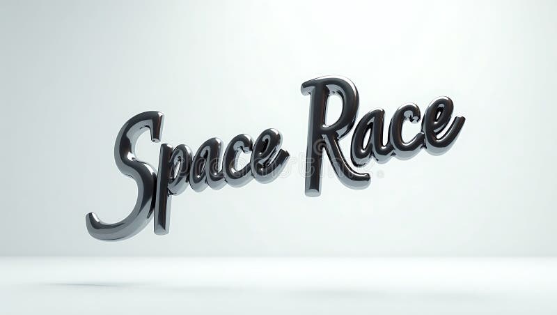 Space Race Typography Design Featuring 3D Lettering on a Neutral ...