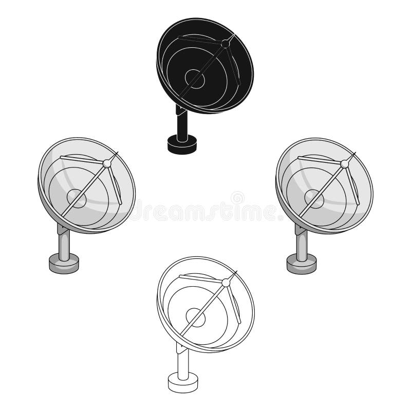 Space Radar Satellite Cartoon Colored Clipart Stock Vector ...