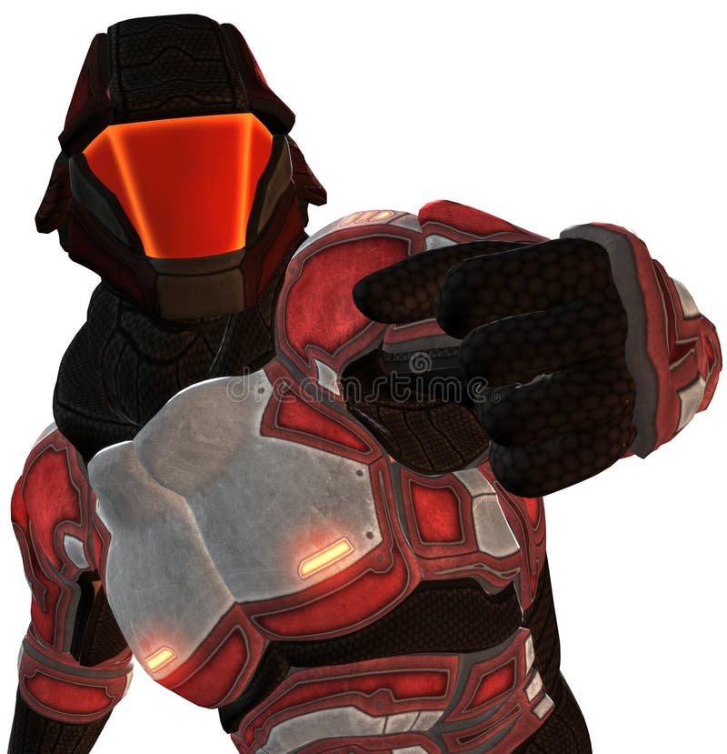Futuristic Soldier Armor at War Stock Illustration - Illustration of ...