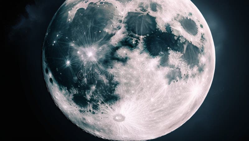 Space Real Look Moon Image. Stock Illustration - Illustration of space ...