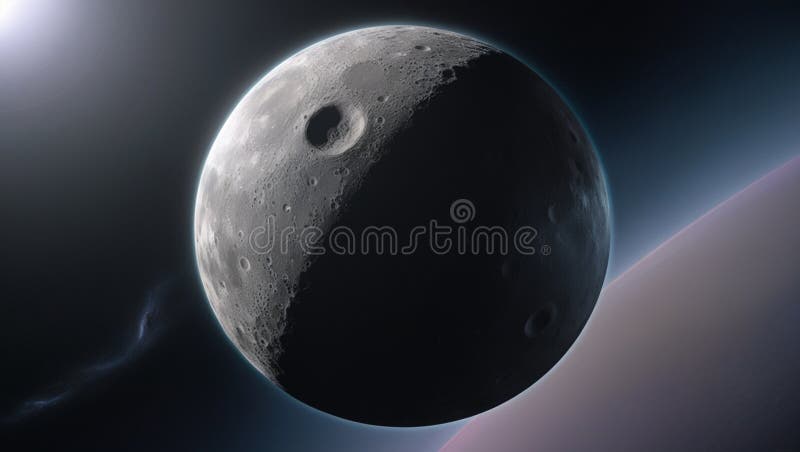 Space Real Look Moon and 4k Quality Stock Illustration - Illustration ...