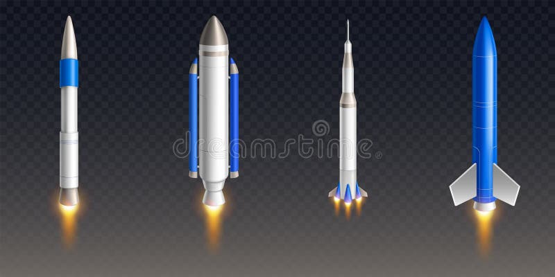 Space Realistic Spaceship Collection Stock Vector - Illustration of ...