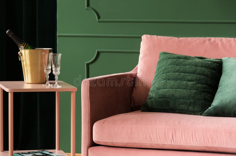 Space for Relax with Pink Sofa Stock Image - Image of chair, fluffy ...