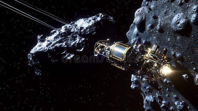 Space Resource Extraction, Robotic Mining, Precious Metals, Asteroid Surface, Efficient Tech ...