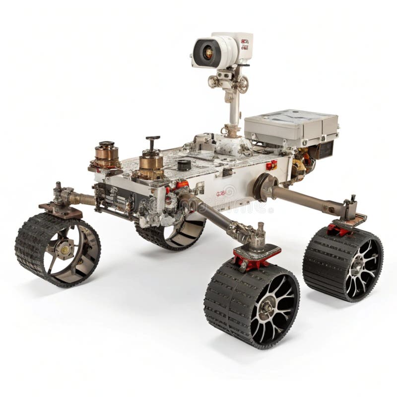 Space Robot Rover Isolated on White Background Stock Illustration ...