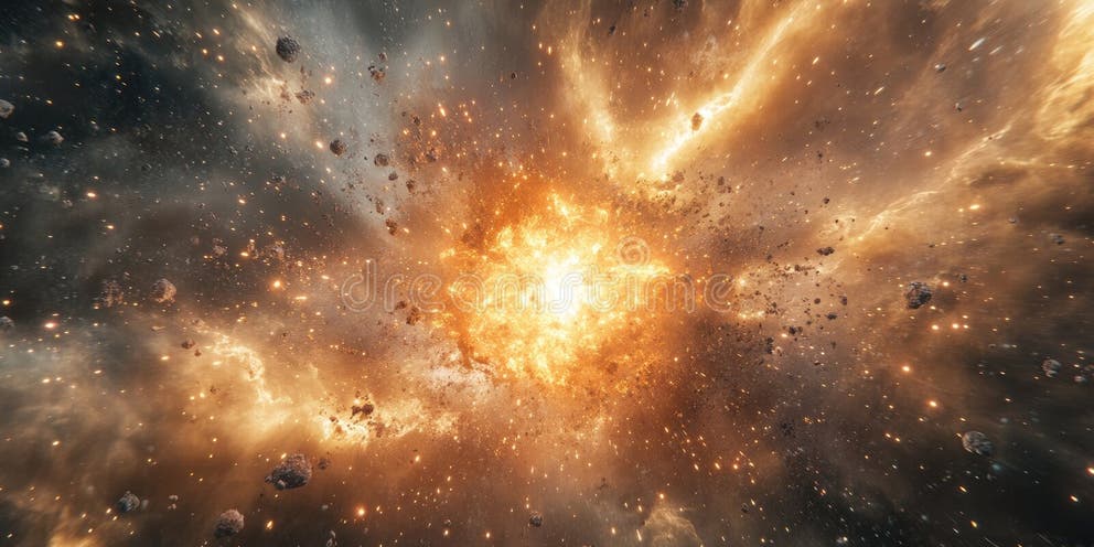 Space Rock Explosion, stock photo. Image of planetary - 388871890