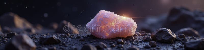 Space Rock Salt Crystal Resting upon a Rocky Asteroid Surface, Cosmic ...