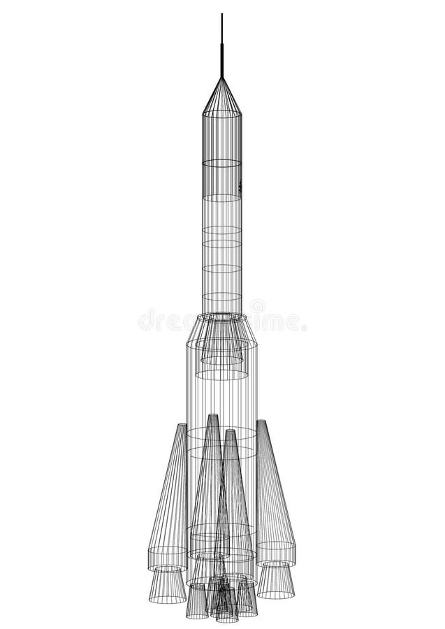Rocket Engine Thrust Chamber Blueprints Stock Vector - Illustration of ...