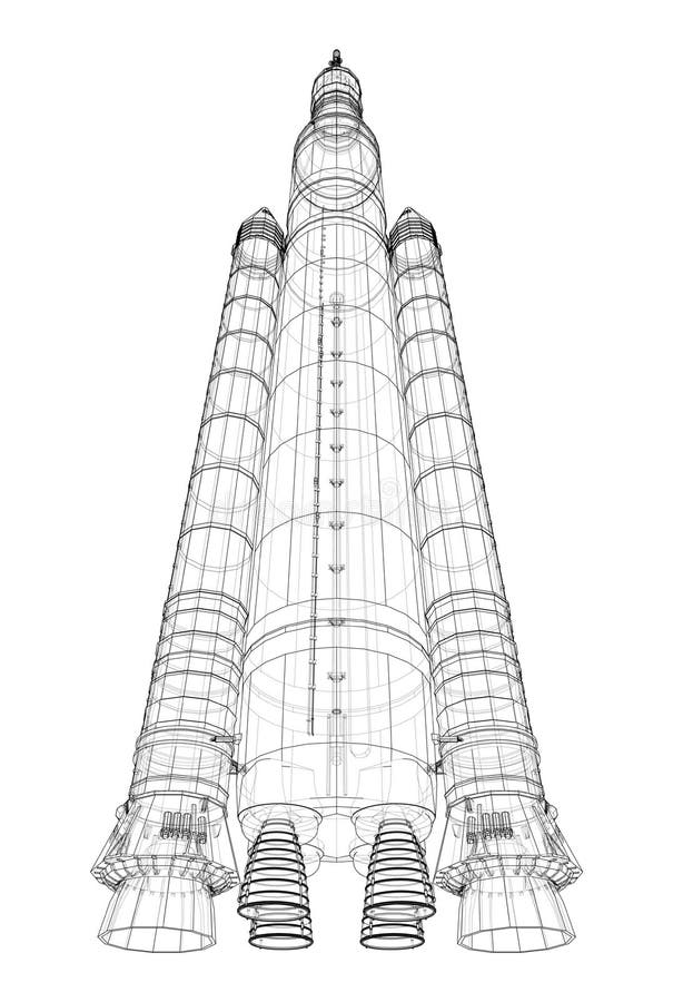Space Rocket Wire Frame Stock Illustrations – 596 Space Rocket Wire ...