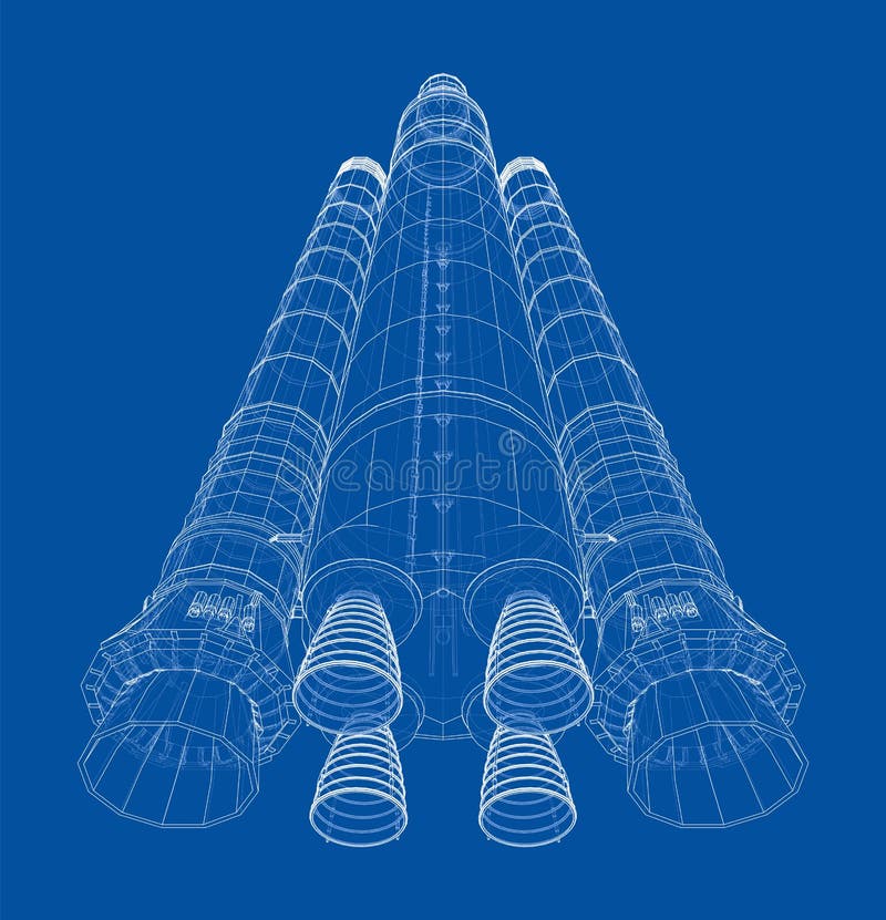 Space Rocket Concept Outline Stock Illustration - Illustration of ...