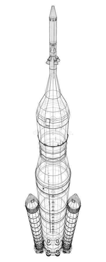 Space Rocket Concept Outline Stock Illustration - Illustration of speed ...