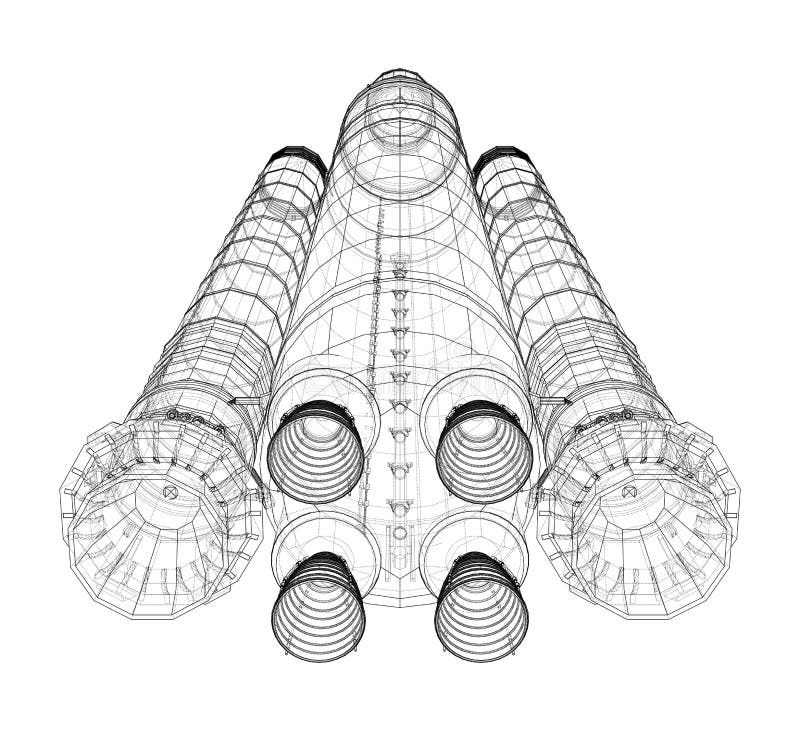 Space Rocket Concept Outline Stock Illustration - Illustration of ...
