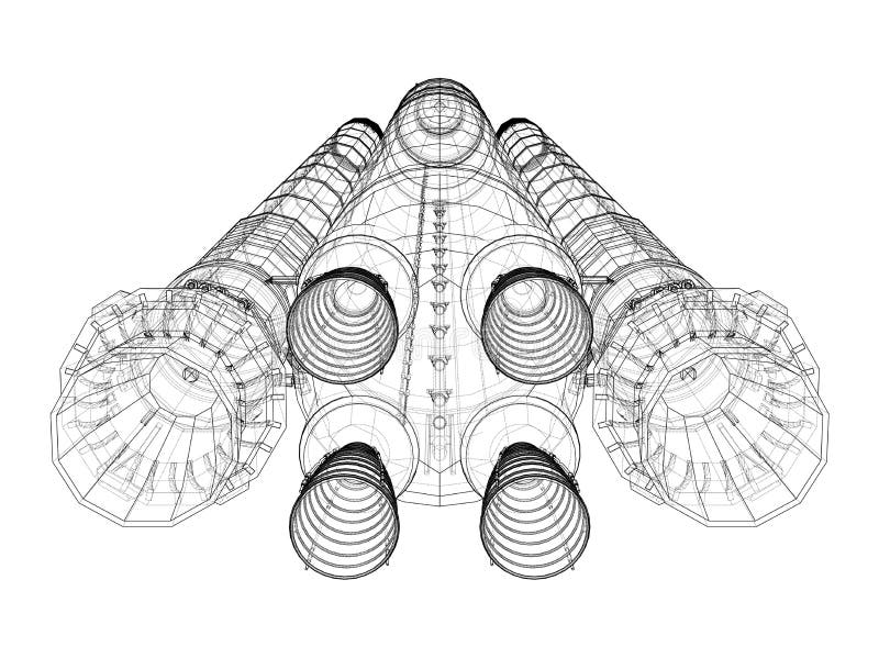 Space Rocket Wire Frame Stock Illustrations – 596 Space Rocket Wire ...