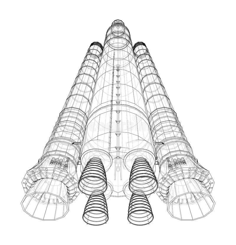 Space Rocket Wire Frame Stock Illustrations – 596 Space Rocket Wire ...