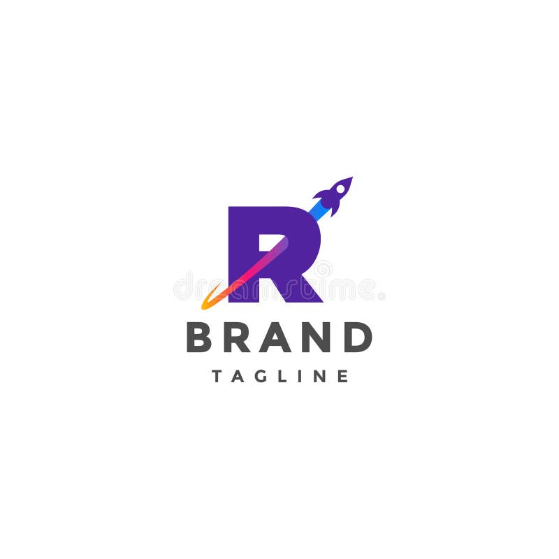 Space Rocket Crosses Letter R Logo Design Stock Vector - Illustration ...