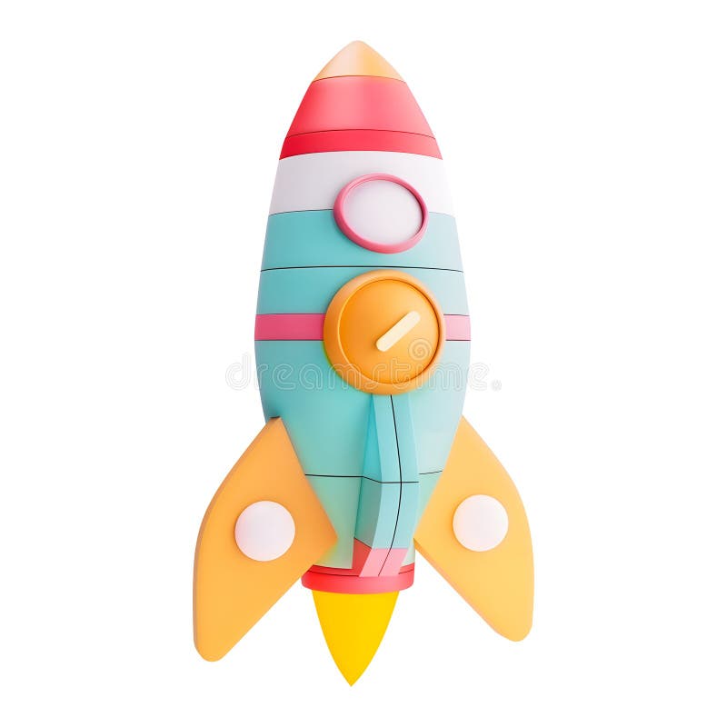 Space Rocket 3d Simple Design, Generated Ai Stock Illustration ...