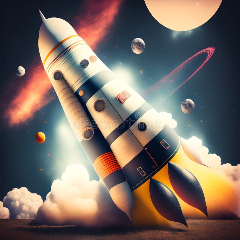 Space Rocket, Generative AI Illustration Stock Illustration ...