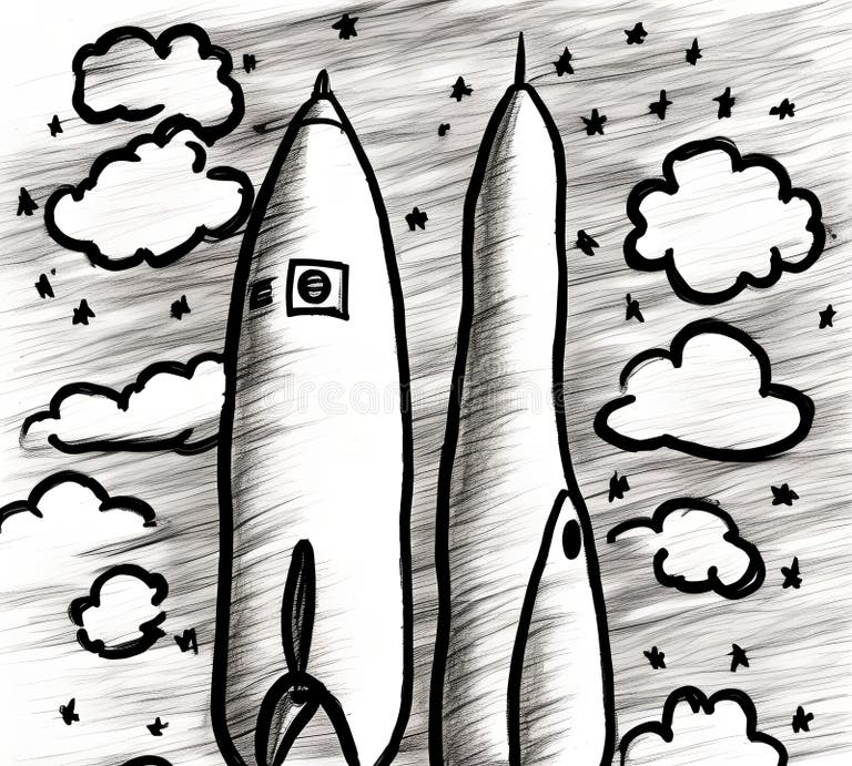 Space Rocket, Generative AI Illustration Stock Photo - Image of launch ...