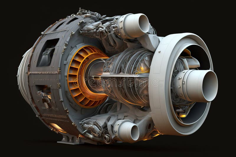 Space Rocket Engine in Full Test Throttle. Generative Ai Stock ...