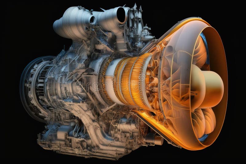 Space Rocket Engine in Full Test Throttle. Generative Ai Stock ...