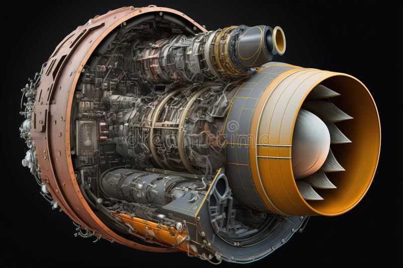 Space Rocket Engine in Full Test Throttle. Generative Ai Stock ...