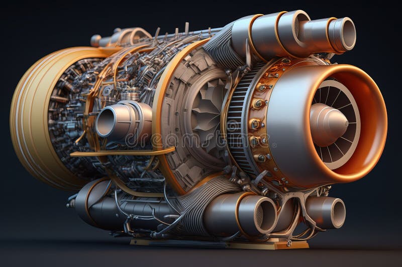 Space Rocket Engine in Full Test Throttle. Generative Ai Stock ...