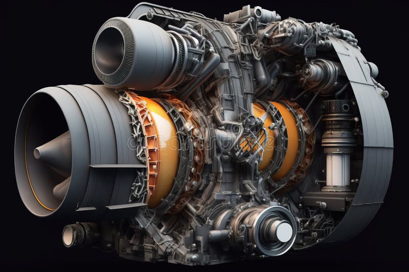 Space Rocket Engine in Full Test Throttle. Generative Ai Stock ...