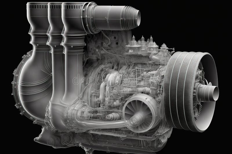 Space Rocket Engine in Full Test Throttle. Generative Ai Stock Image ...