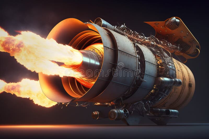Space Rocket Engine in Full Test Throttle. Generative Ai Stock Image ...