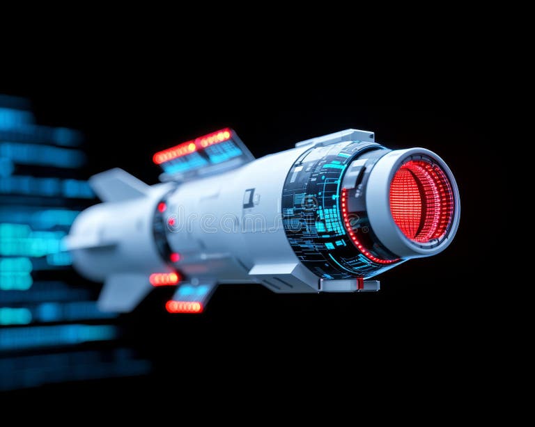 A Space Rocket Engine is Illustrated with Elaborate Details in an ...