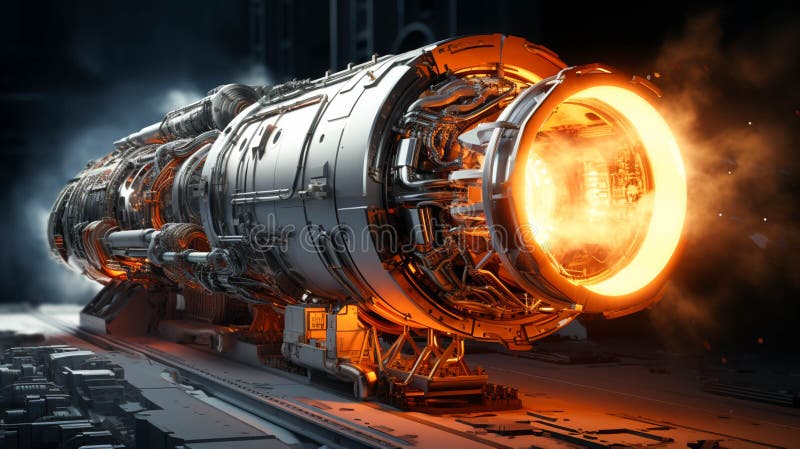 A Space Rocket Engine Making Process View Stock Photo - Image of tower ...