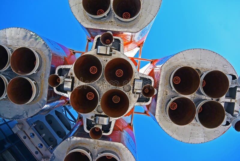 Space Rocket Engines of Cosmic Hi Tech Background Stock Image - Image ...