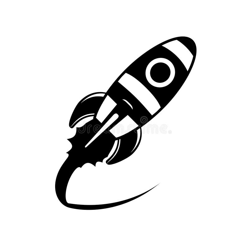 Space rocket flying icon stock vector. Illustration of future - 142742249