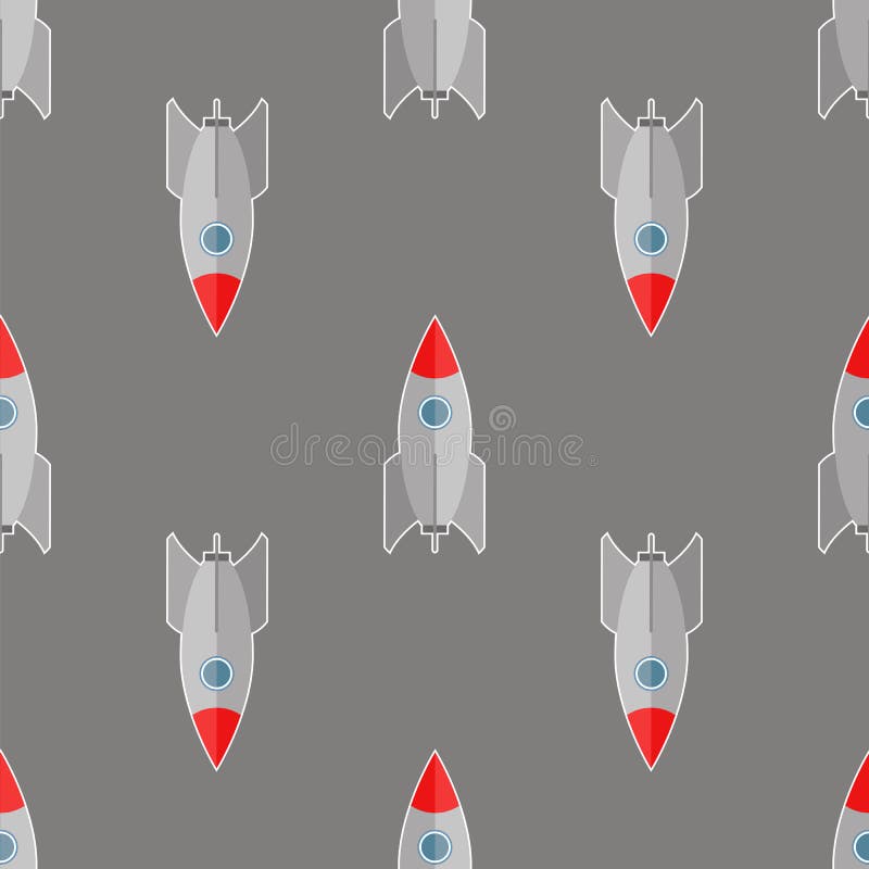 Space Rocket Flying Seamless Pattern Stock Vector - Illustration of ...