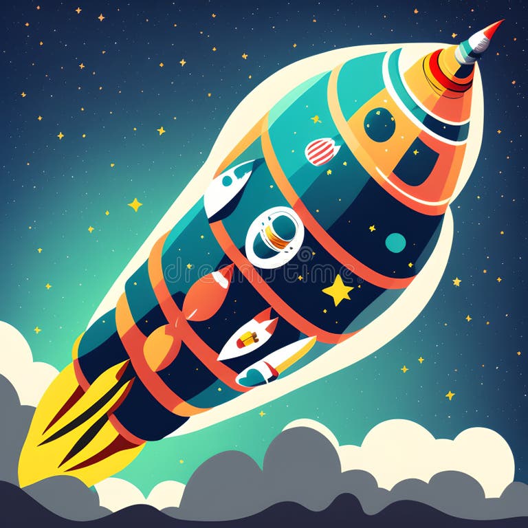 Space Rocket, Generative AI Illustration Stock Illustration ...