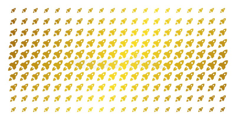 Space Rocket Gold Halftone Grid Stock Vector - Illustration of science ...