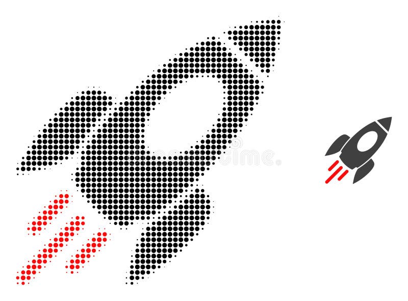 Space Rocket Halftone Dot Icon Stock Vector - Illustration of gradation ...